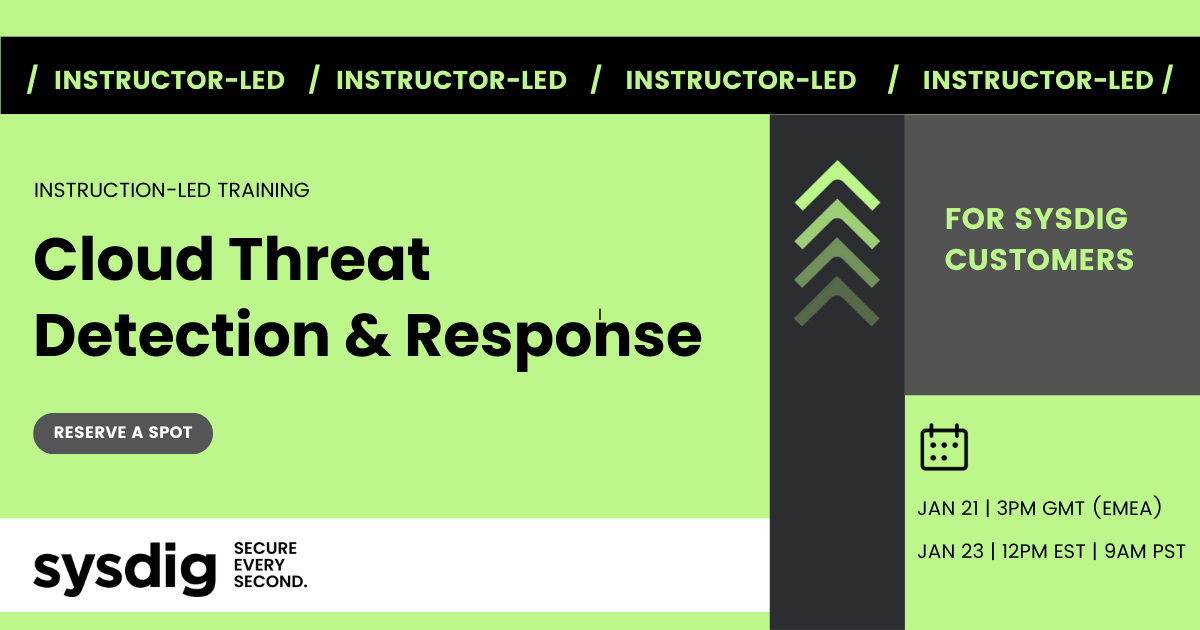 Cloud Threat Detection & Response with Sysdig